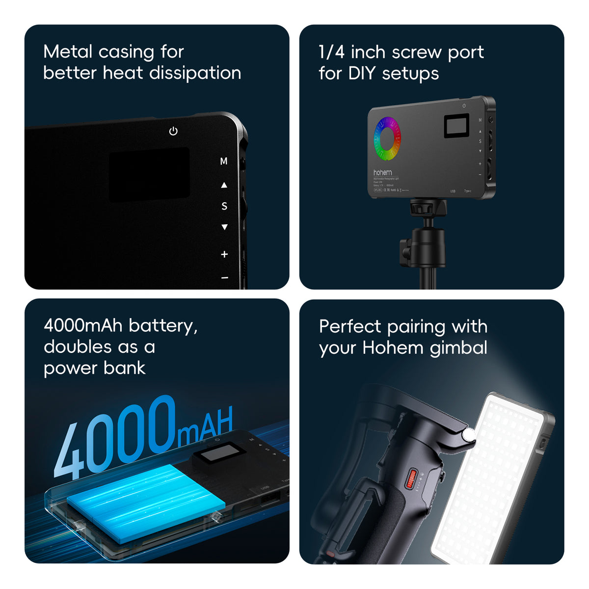 Hohem HPL-R01 RGB Portable LED Photography Lighting